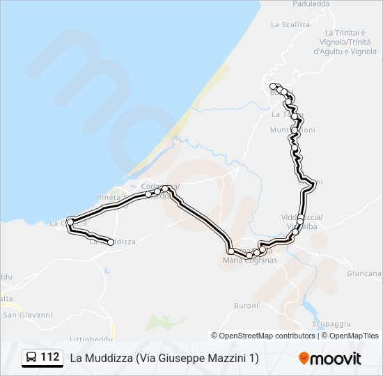 112 Route: Schedules, Stops & Maps - La Muddizza (Via Giuseppe Mazzini ...