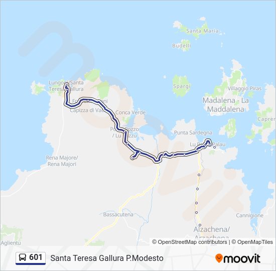 601 Route: Schedules, Stops & Maps - Santa Teresa Gallura P.Modesto ...