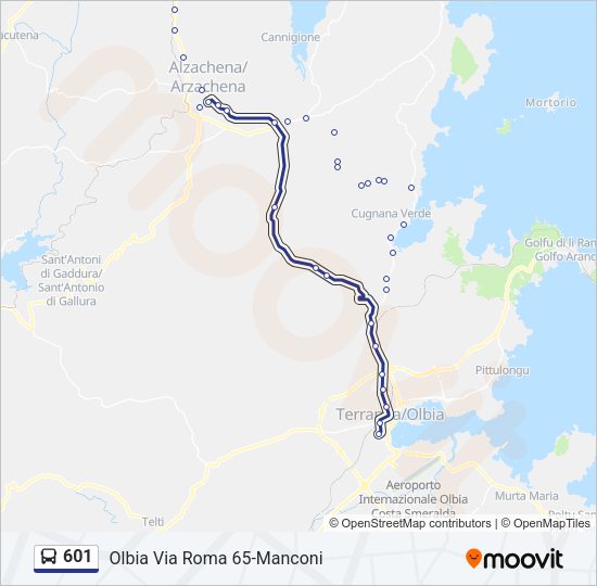 601 Route: Schedules, Stops & Maps - Olbia Via Roma 65-Manconi (Updated)