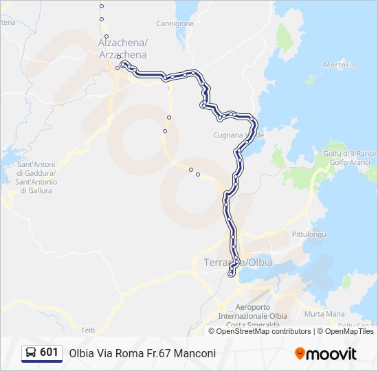 601 Route: Schedules, Stops & Maps - Olbia Via Roma Fr.67 Manconi (Updated)