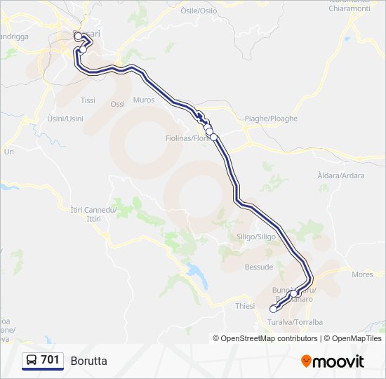 701 Route: Schedules, Stops & Maps - Borutta (Updated)