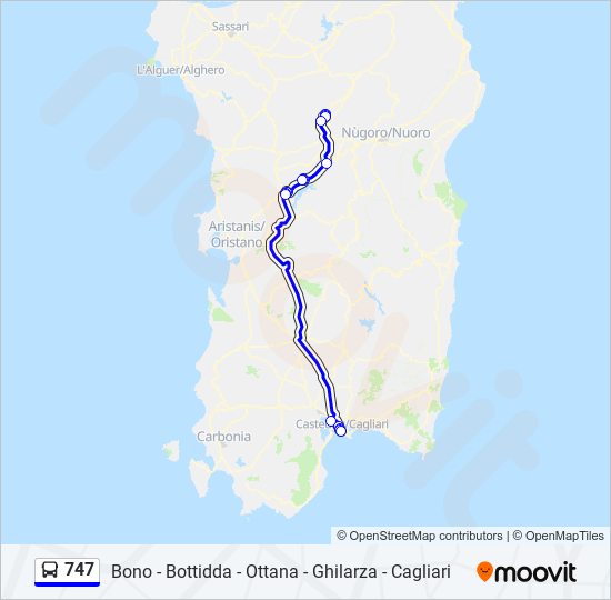747 Route: Schedules, Stops & Maps - Cagliari Autostazione Arst (Updated)