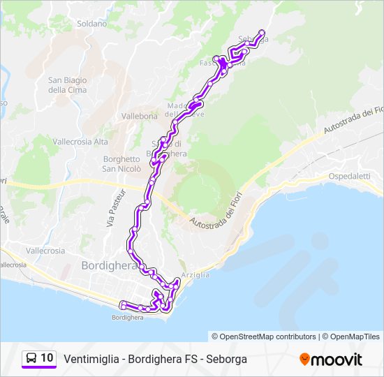 10 Route: Schedules, Stops & Maps - Bordighera FS (Updated)