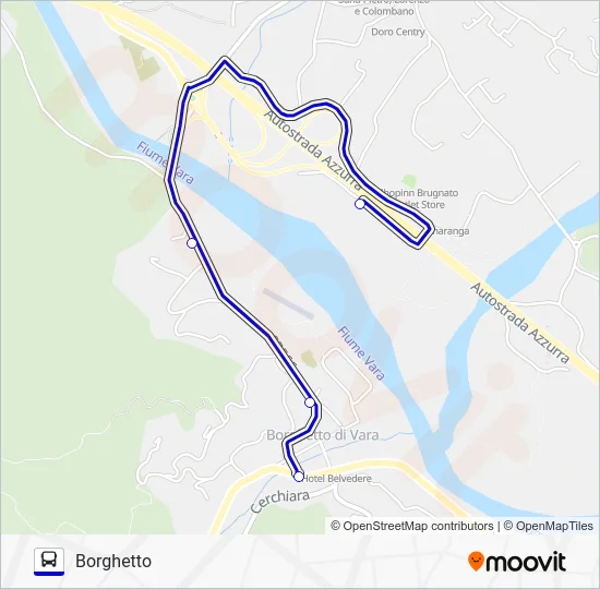 Linea LA SPEZIA: orari, fermate e mappe - Borghetto (Aggiornato)