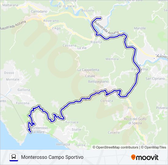 MONTEROSSO Route: Schedules, Stops & Maps - Monterosso Campo Sportivo ...