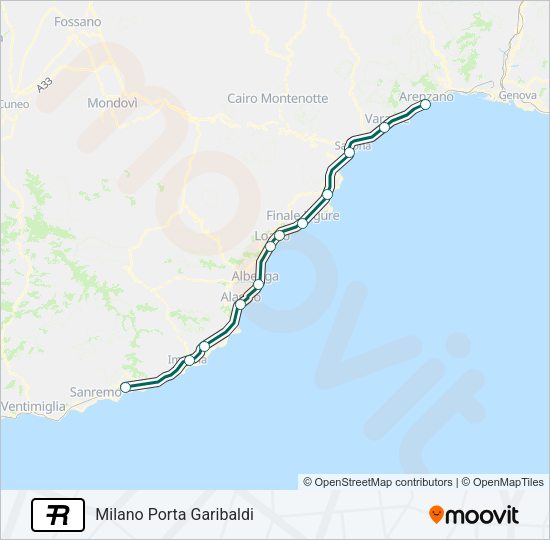 R Route: Schedules, Stops & Maps - Milano Porta Garibaldi (Updated)