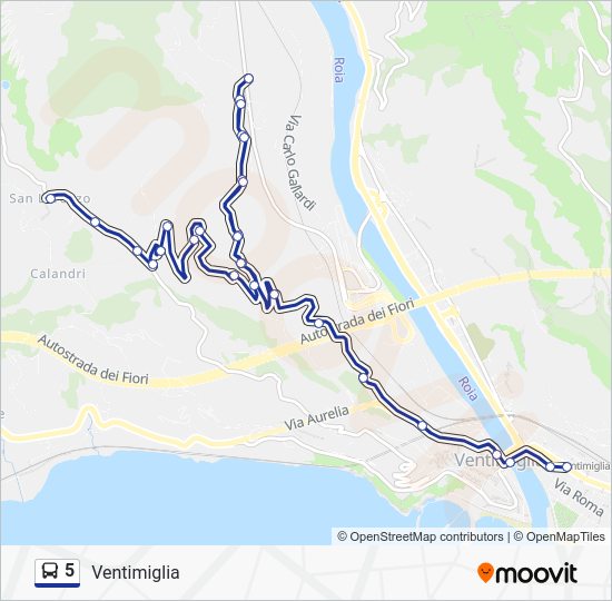 5 Route: Schedules, Stops & Maps - Ventimiglia (Updated)