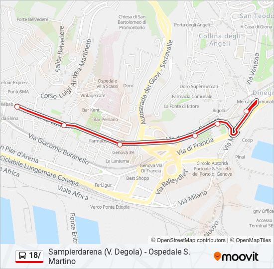 Linea 18: orari, fermate e mappe - Piazza Dinegro (Aggiornato)
