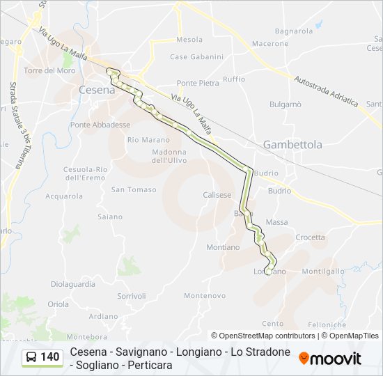 140 Route: Schedules, Stops & Maps - Longiano Centro‎→Cesena Punto Bus ...