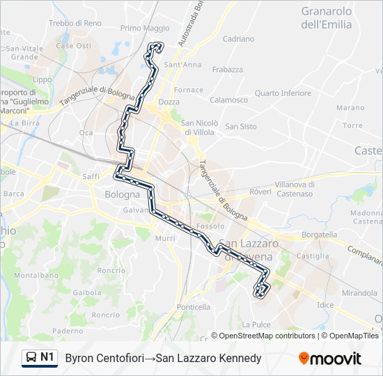 n1 Route: Schedules, Stops & Maps - Byron Centofiori‎→San Lazzaro ...