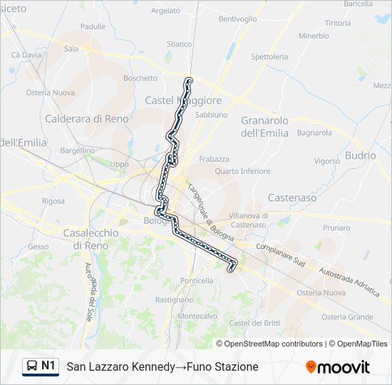 N1 Route: Schedules, Stops & Maps - San Lazzaro Kennedy‎→Funo Stazione ...