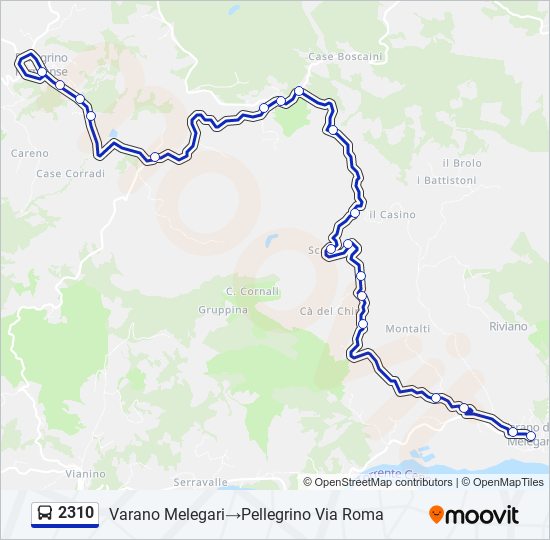 2310 Route: Schedules, Stops & Maps - Varano Melegari‎→Pellegrino Via ...