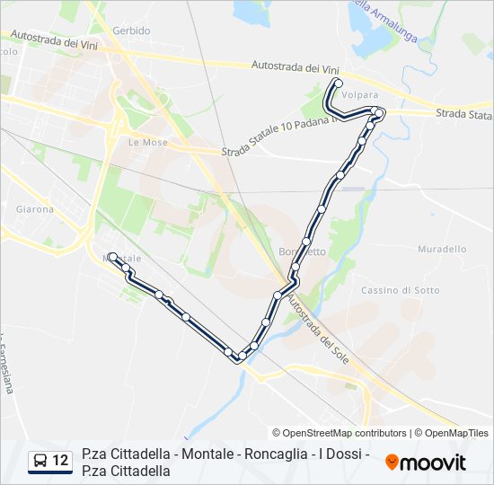 12 Route: Schedules, Stops & Maps - I Dossi Strada Alla Volpara Di ...