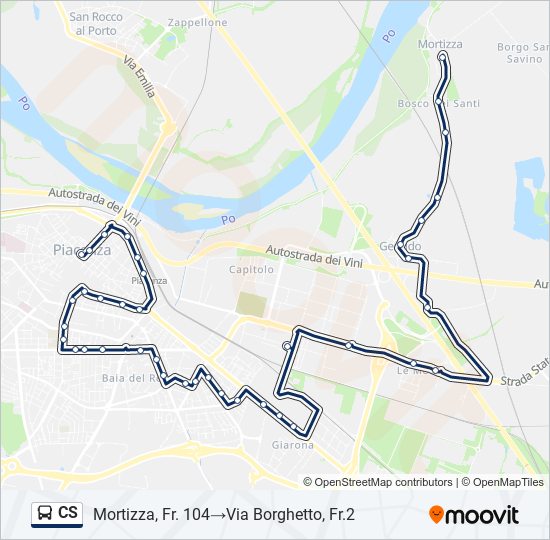 cs Route: Schedules, Stops & Maps - Mortizza, Fr. 104‎→Via Borghetto ...