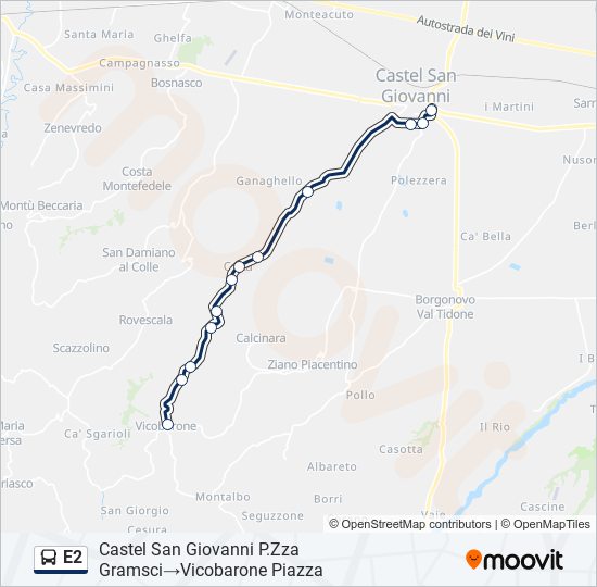 e2 Route: Schedules, Stops & Maps - Castel San Giovanni P.Zza Gramsci‎→ ...
