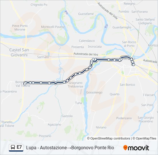e7 Route: Schedules, Stops & Maps - Lupa - Autostazione‎→Borgonovo ...