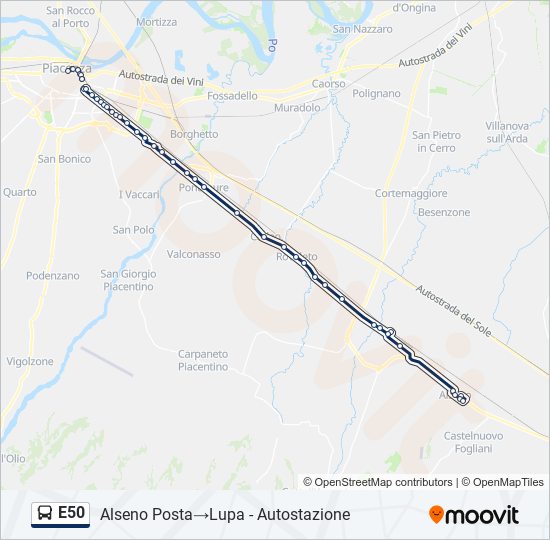 e50 Route: Schedules, Stops & Maps - Alseno Posta‎→Lupa - Autostazione ...