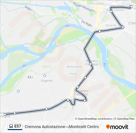 Linea : orari, fermate e mappe - Cremona Autostazione‎→Monticelli ...