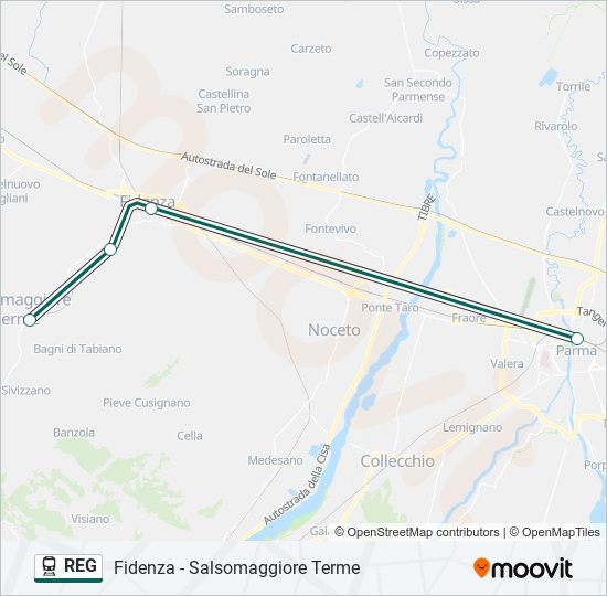 reg Route: Schedules, Stops & Maps - Parma‎→Salsomaggiore Terme (Updated)