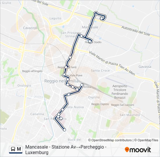 M Route: Schedules, Stops & Maps - Mancasale - Stazione Av‎→Parcheggio ...
