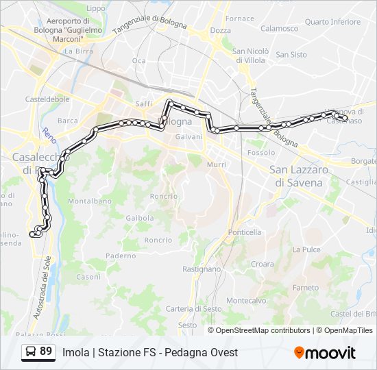 Linea 89: orari, fermate e mappe - Villanova Golinelli‎→San Biagio ...
