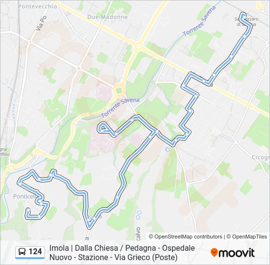 124 Route: Schedules, Stops & Maps - San Lazzaro Stazione‎→Ponticella ...