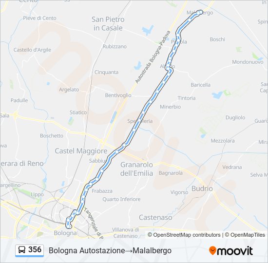 356 Route: Schedules, Stops & Maps - Bologna Autostazione‎→Malalbergo ...