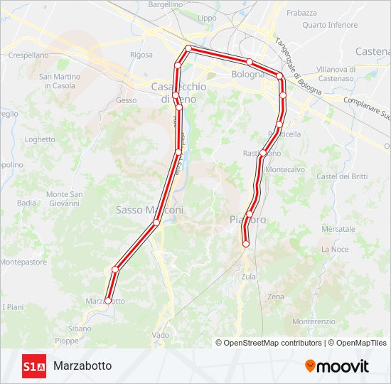 Linea S1 A: orari, fermate e mappe - Marzabotto (Aggiornato)