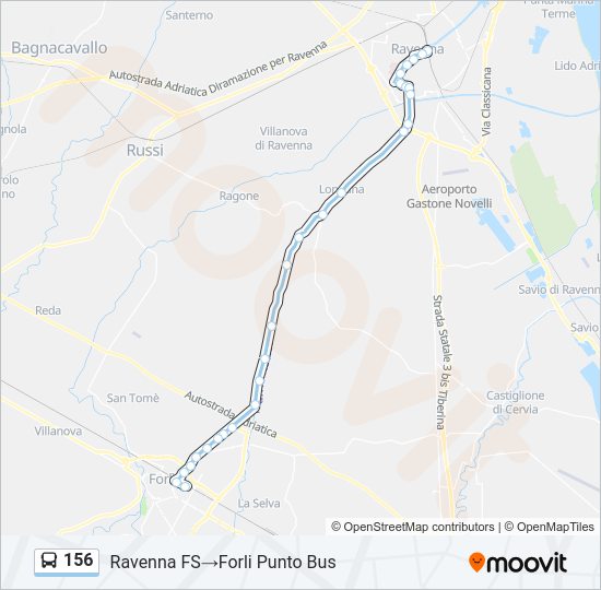 156 Route: Schedules, Stops & Maps - Ravenna FS‎→Forli Punto Bus (Updated)