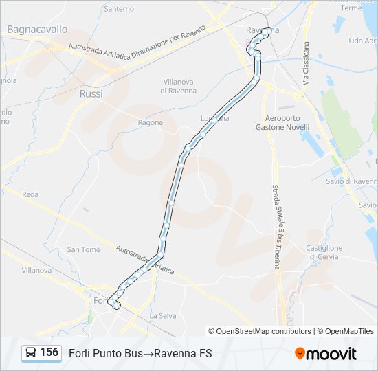 156 Route: Schedules, Stops & Maps - Forli Punto Bus‎→Ravenna FS (Updated)