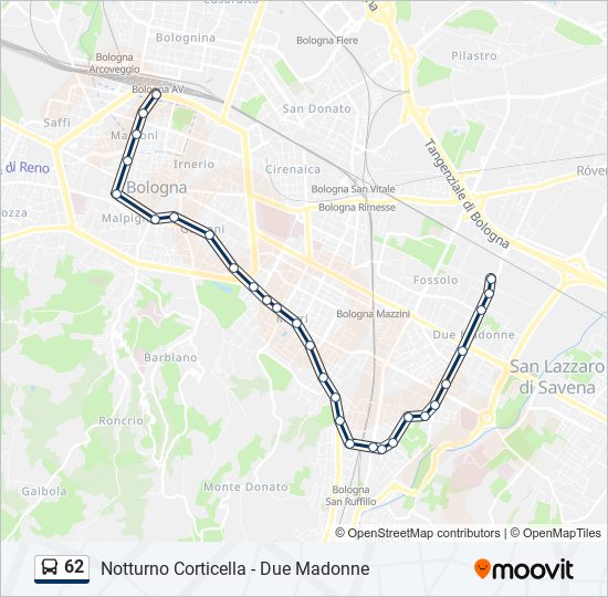 62 Route: Schedules, Stops & Maps - Fermata Servizio Due Madonne‎→ ...