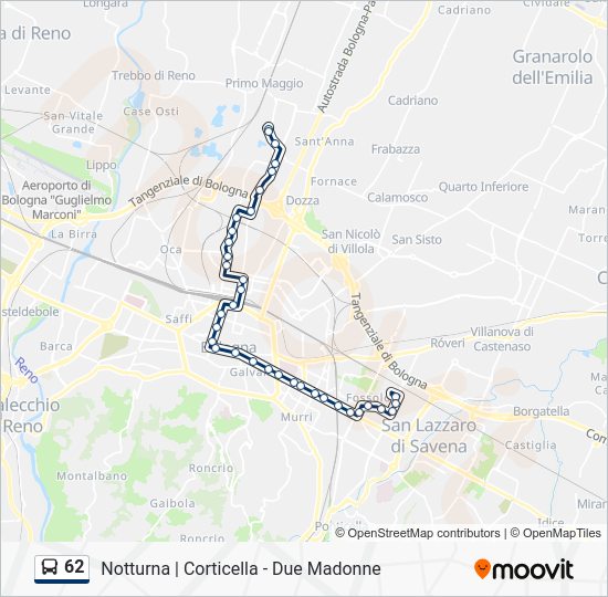 62 Route: Schedules, Stops & Maps - Marescalchi‎→Fermata Servizio Due ...