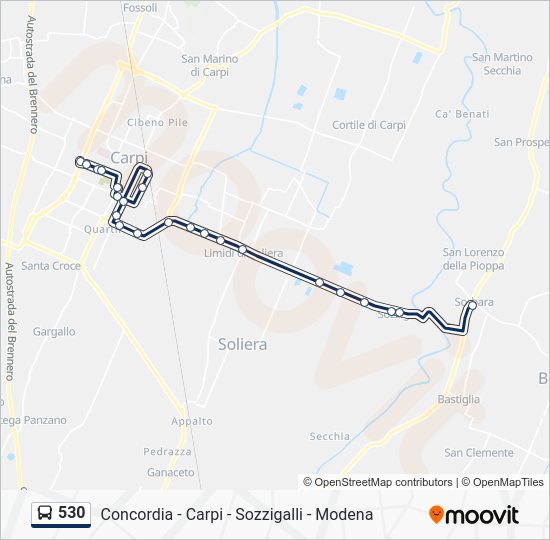 530 Route: Schedules, Stops & Maps - Piscine‎→Sorbara Bv (Updated)