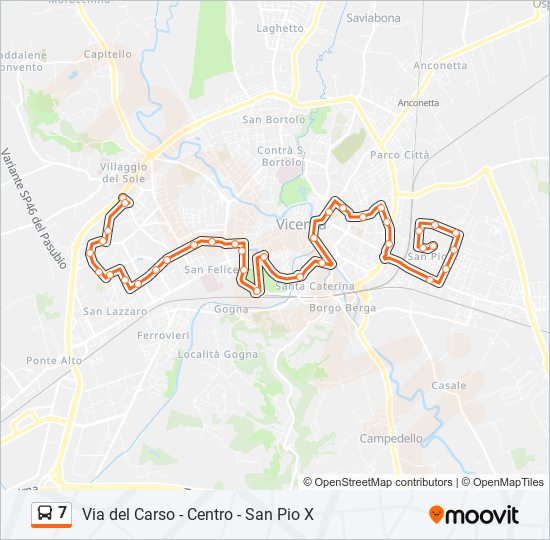 7 Route: Schedules, Stops & Maps - Via Carso > Centro > San Pio X (Updated)