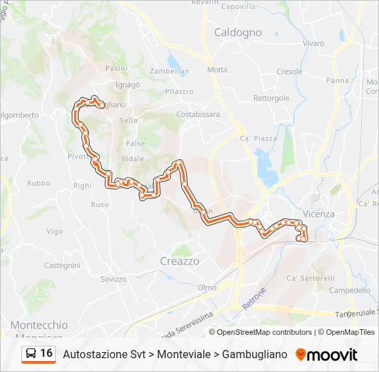 16 Route: Schedules, Stops & Maps - SVT Station > Monteviale ...