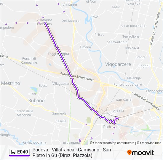 E040 Route: Schedules, Stops & Maps - Padova Autostazione (Updated)