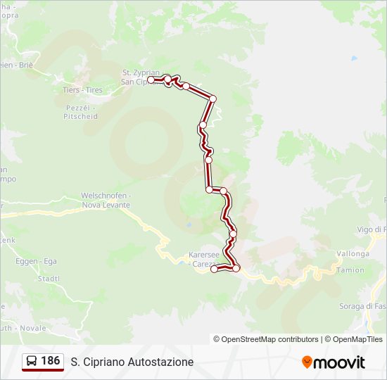 186 Route: Schedules, Stops & Maps - S. Cipriano Autostazione (Updated)