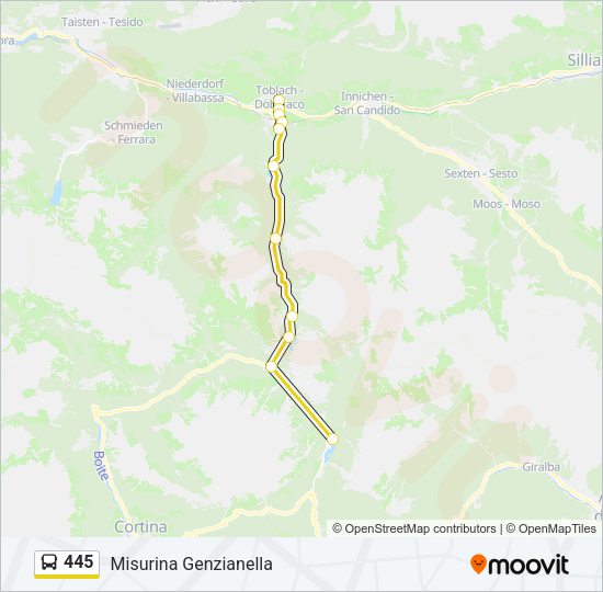 445 Route: Schedules, Stops & Maps - Misurina Genzianella (Updated)