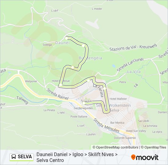 SELVA Route: Schedules, Stops & Maps - Dauneii Daniel > Igloo > Skilift ...