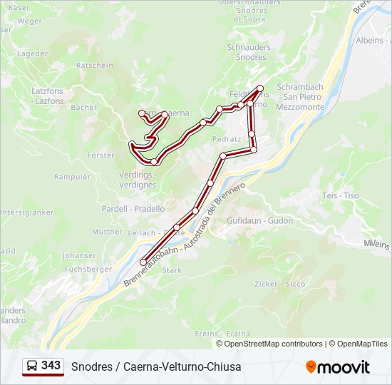 343 Route: Schedules, Stops & Maps - Caerna Di Sopra (Updated)
