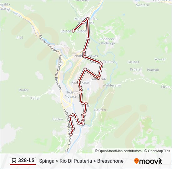 328ls Route: Schedules, Stops & Maps - Spinga > Rio Di Pusteria ...