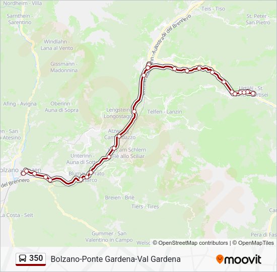 350 Route: Schedules, Stops & Maps - Ortisei - Pza S. Antonio (Updated)
