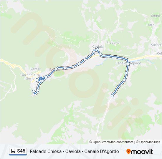 s45 Route: Schedules, Stops & Maps - Falcade Chiesa - Caviola - Canale ...
