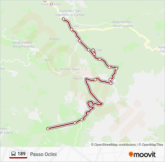 189 Route: Schedules, Stops & Maps - Passo Oclini (Updated)