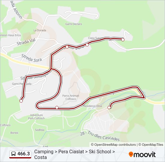 4663 Route: Schedules, Stops & Maps - Camping > Pera Ciaslat > Ski ...
