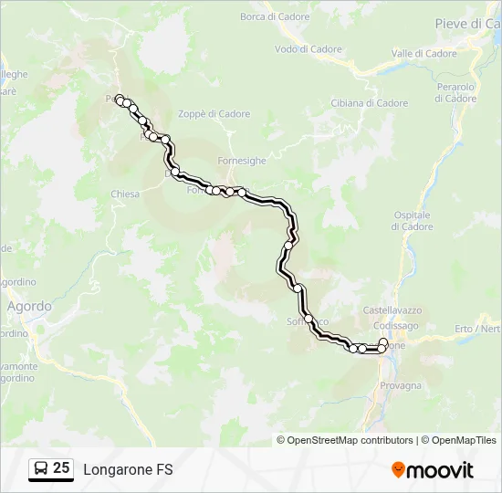 25 Route: Schedules, Stops & Maps - Longarone FS (Updated)
