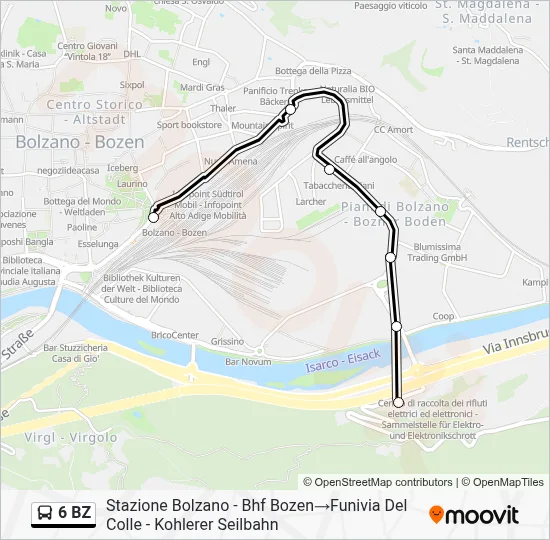 Linea 6 BZ: orari, fermate e mappe - Stazione Bolzano - Bhf Bozen‎→ ...