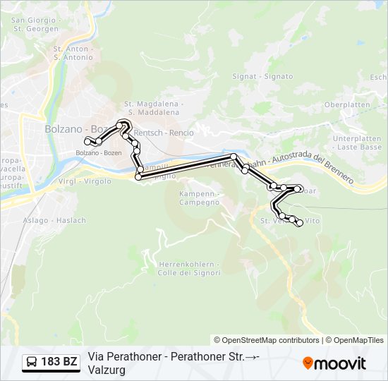 183 bz Route: Schedules, Stops & Maps - Via Perathoner - Perathoner Str ...