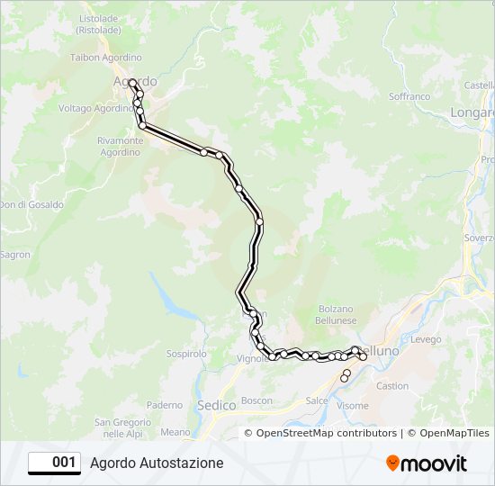 001 Route: Schedules, Stops & Maps - Agordo Autostazione (Updated)