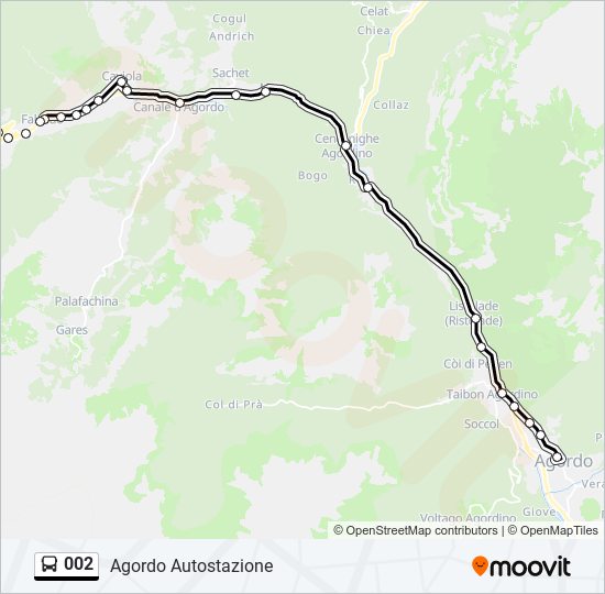 002 Route: Schedules, Stops & Maps - Agordo Autostazione (Updated)